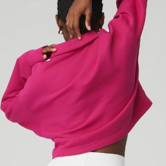 ALO Yoga | Tops | Alo Yoga Polo Henley Pullover Magenta Crush | Poshmark